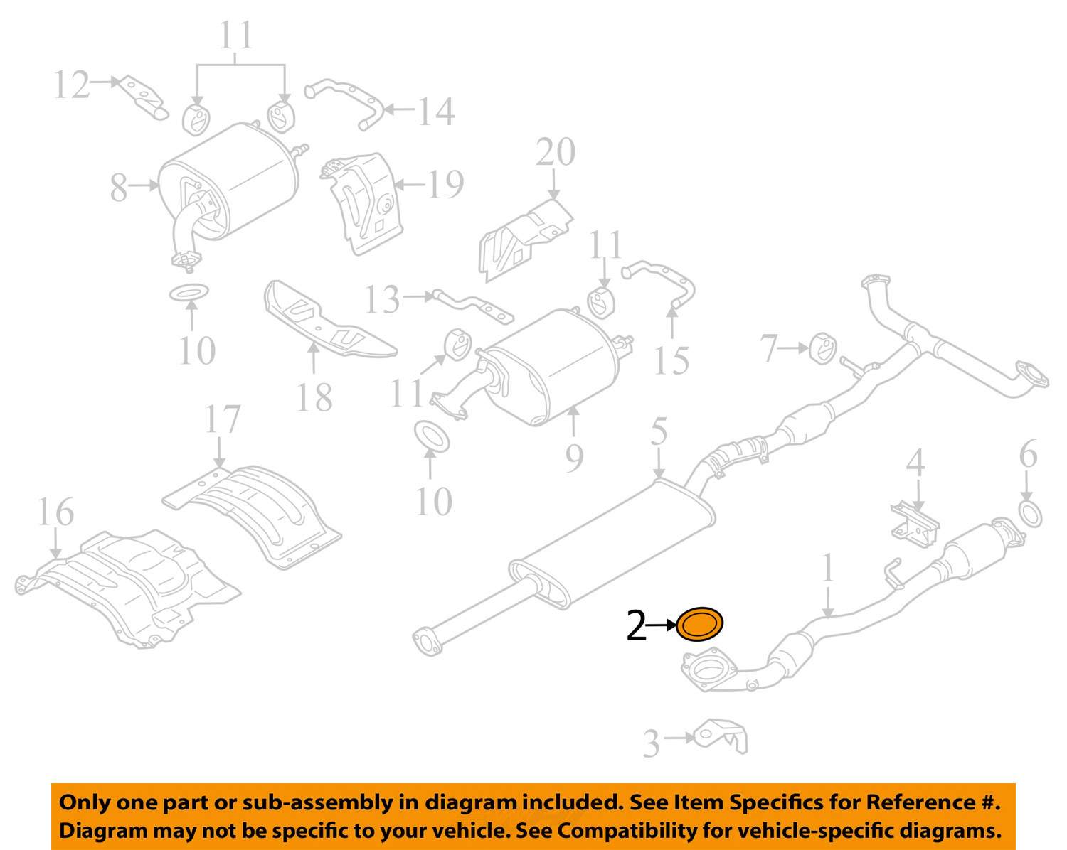 SUZUKI OEM 10-13 Kizashi 2.4L-L4 Exhaust-Front Pipe Gasket 1418170H00 ...