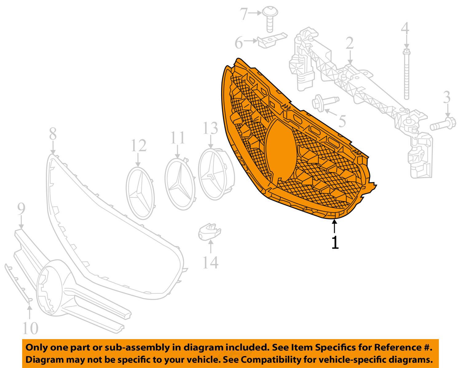 Mercedes MERCEDES-BENZ OEM 14-15 E350-Grille 2128850822 | eBay
