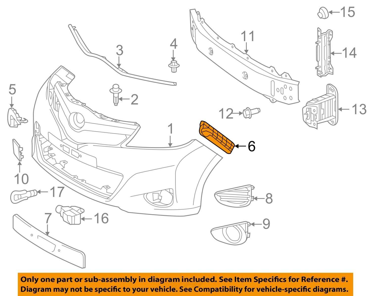 TOYOTA OEM 14-15 Yaris Front Bumper Grille-Side Support Right ...