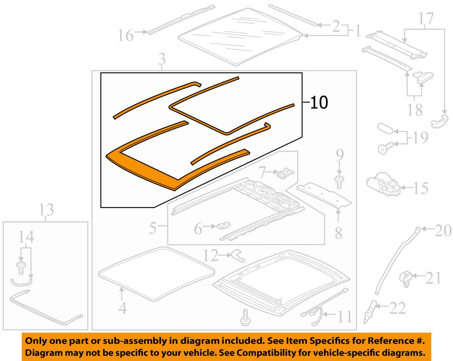 VW VOLKSWAGEN OEM 2015 Golf Sunroof-Panel Assembly 5G6877059 | eBay