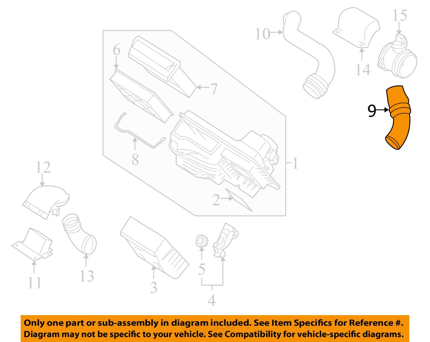 NEW OEM AIR INTAKE CLEANER RESONATOR PIPE 2004-2013 VOLVO C30 C70 S40 ...