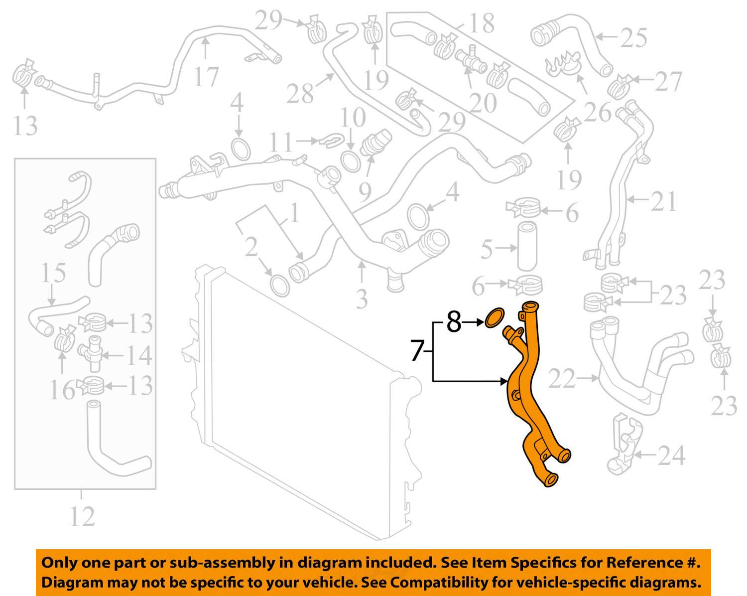 AUDI OEM 05-09 A4 Quattro 3.2L-V6 Cooling-Pipe Assembly 06E121044AF | eBay