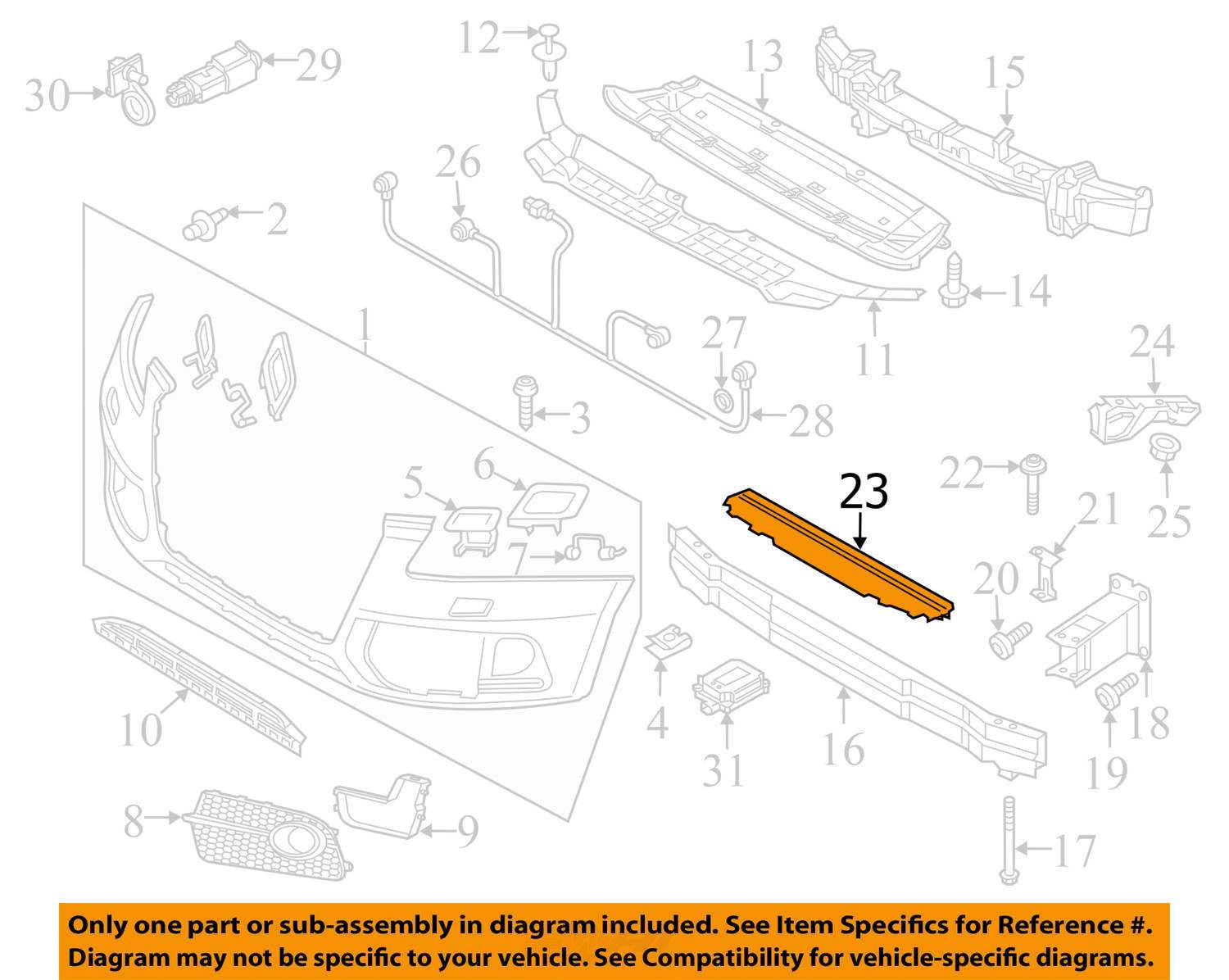 AUDI OEM 09-16 Q5 Front Bumper Grille-Lower Cover 8R0807217B | eBay
