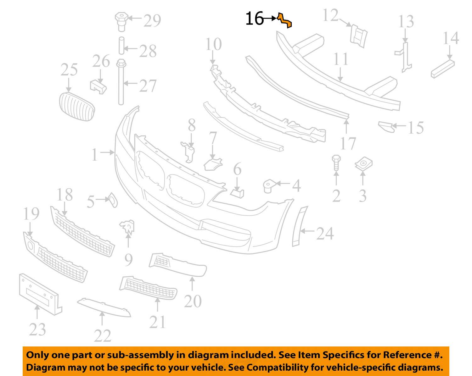 BMW OEM 10-15 760Li Front Bumper Grille Grill-Mount Bracket Right ...