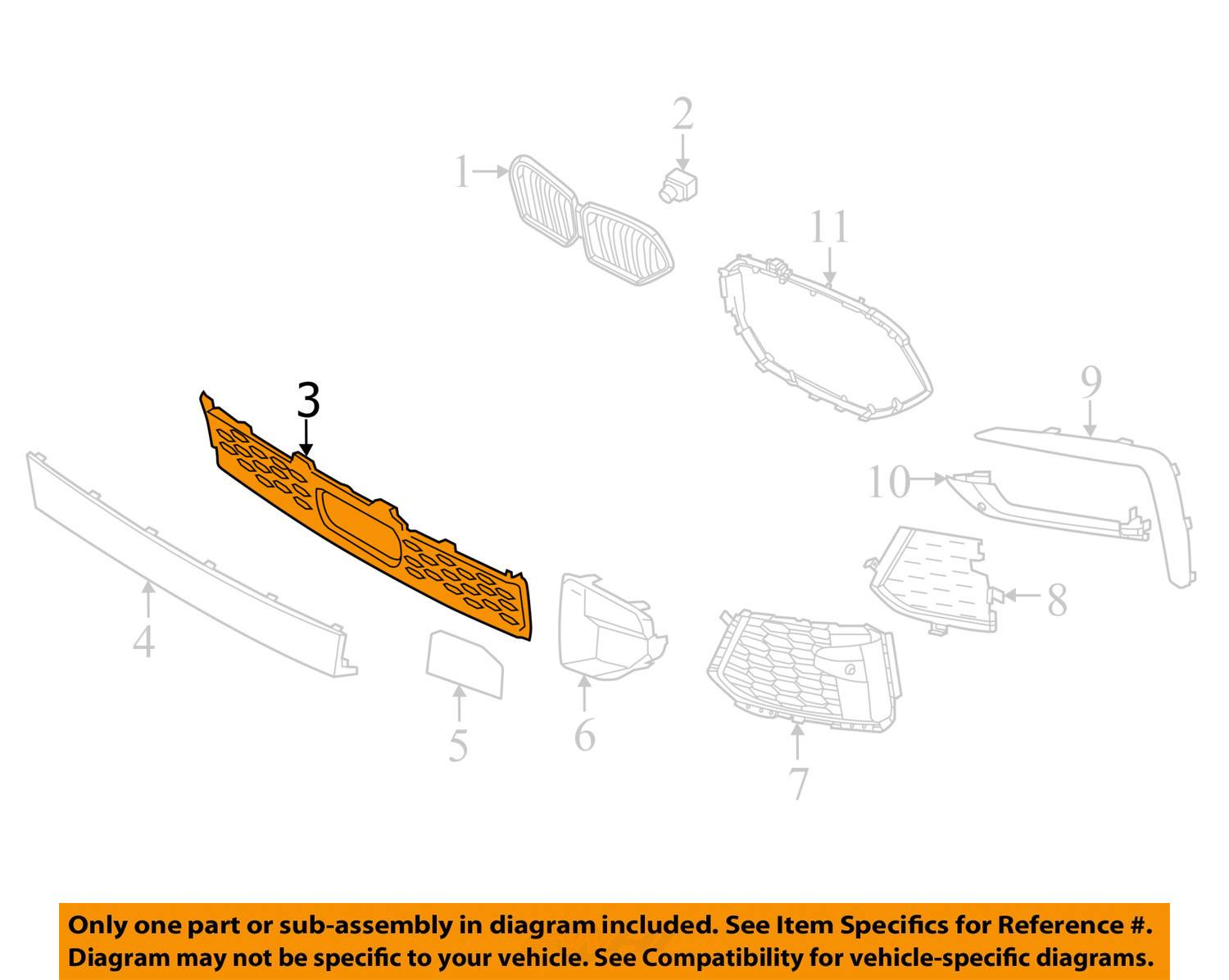 GENUINE+BMW+OEM+X6+SERIES+G06+FRONT+BUMPER+LOWER+CENTER+GRILL+ ...