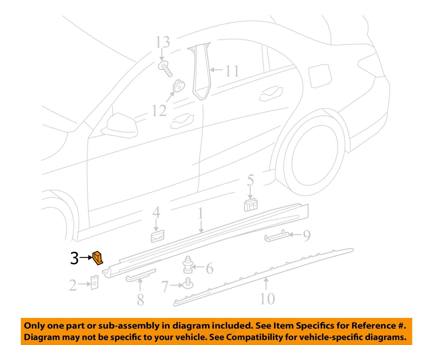 MERCEDES OEM 14-16 CLA250 Exterior-Rocker Molding Upper Clip 0019912271 ...