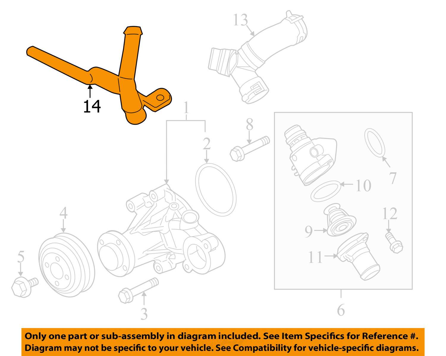 FORD OEM 11-16 F-150 5.0L-V8 Water Pump-Outlet Tube BR3Z18663A | eBay